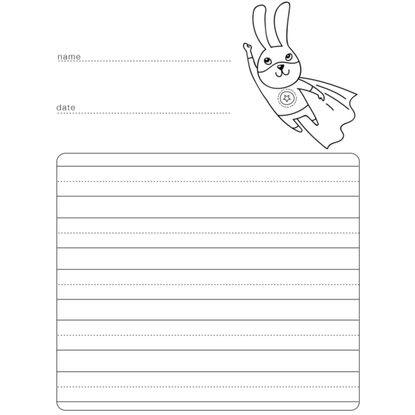 Practice Writing Printable (Super Bunny!) – Babadoodle